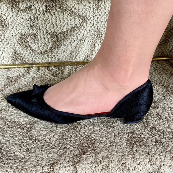 Celine | Shoes | Celine Flats Shoes Size 36 Or 6 Black Calfhair Pointed Toe Dorsay | Poshmark